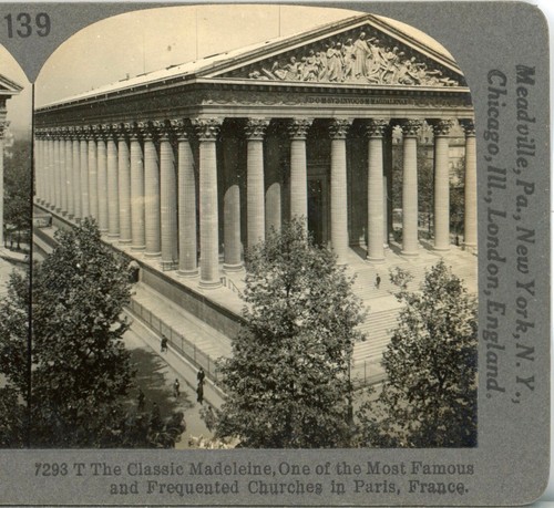 FRANCE, The Madeleine, One of Most Famous Churches--Keystone 1920's 400 ...
