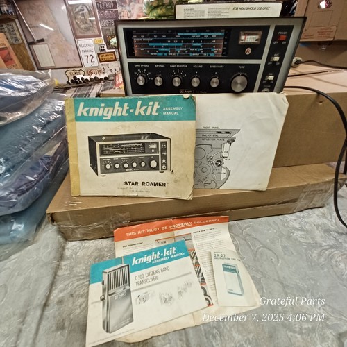 1962 Knight Allied Radio Star Roamer Powers Up Not Fully Tested Manual ...