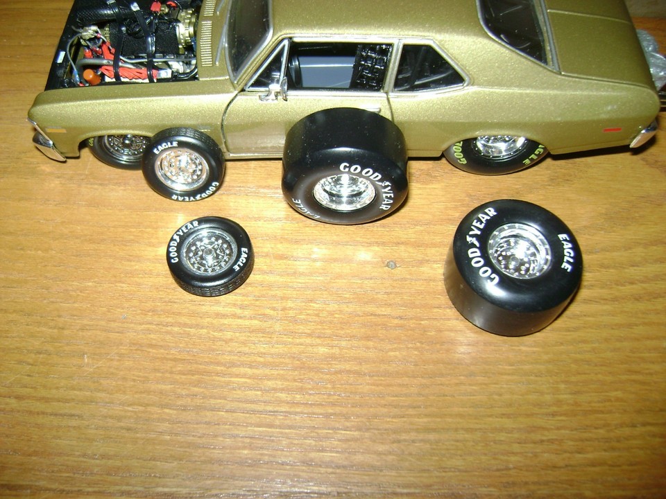 1/24 Scale Weld Alumnastar Set Rims Tires Front and Rear NHRA Pro ...