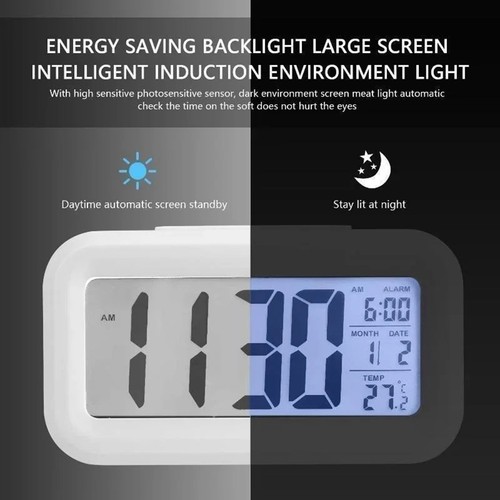 Portable Smart Night Light Alarm Clock for Gentle Up with Clear Display ...