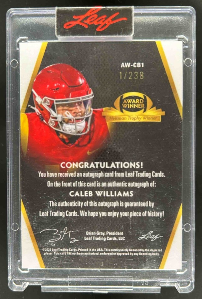 2022 Leaf Award Winner Caleb Williams Auto Autograph #/238 | eBay