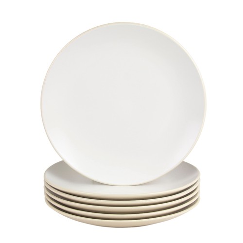 Two Tone Coupe 10.5” Dinner Plate Set Of 6, Tan/White 17794505314| eBay