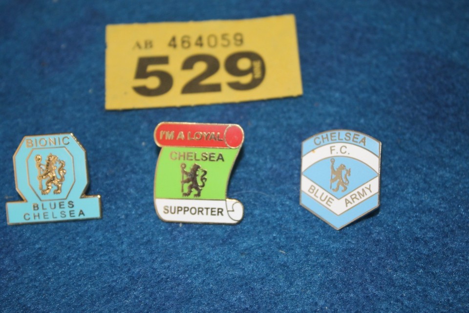 (529) THREE CHELSEA FOOTBALL CLUB METAL PIN BADGES | eBay UK