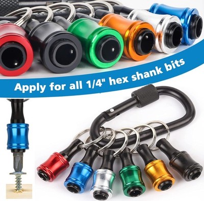 6Pcs Hex Shank Screwdriver Bits Clip Holder Impact Driver Drill Black ...
