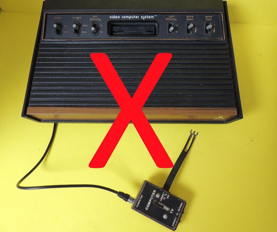 TV Adapter Video Cable Connector RF Coaxial Type F For Atari 2600 No More Box! | eBay