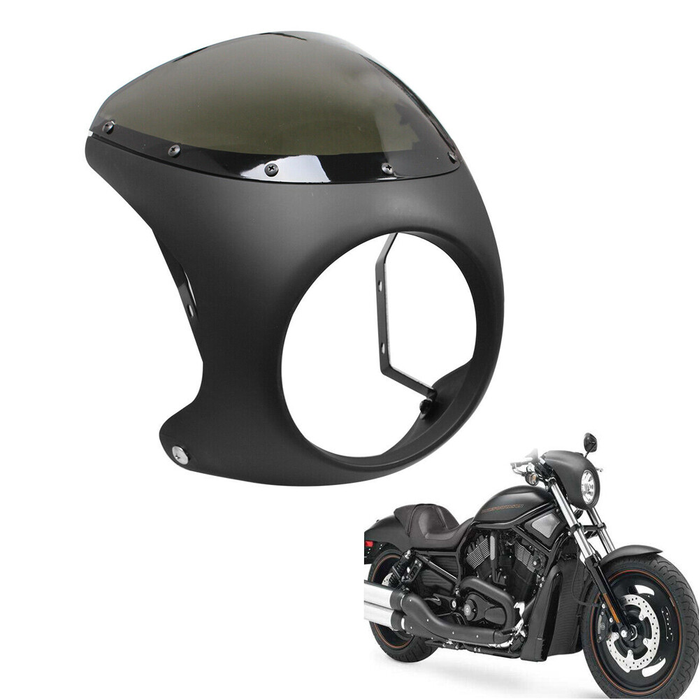 Universal 7" Round Headlight Fairing Windshield Screen Cover Fit For ...