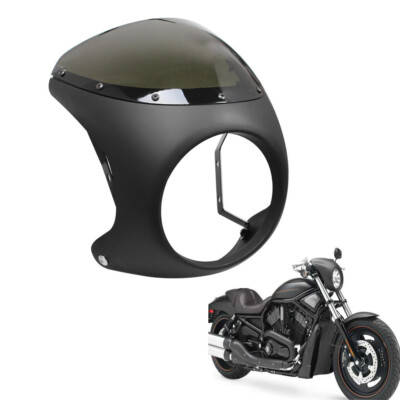 Universal 7" Round Headlight Fairing Windshield Screen Cover Fit For ...