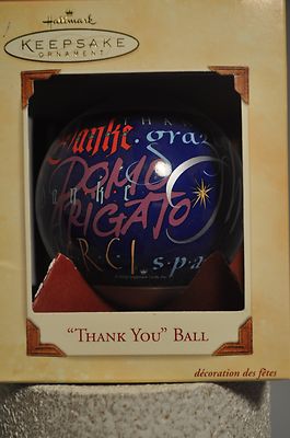 Hallmark - "Thank You" Ball - Glass Ball - Keepsake Classic Ornament | eBay