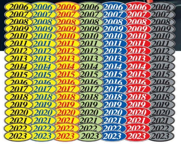 Car Dealer Oval Model Year Stickers, Windshield Stickers for Car Lot | eBay