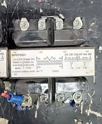 Square D 9070T50D1 Control Transformer 50va 240/480v-ac 110/115/120v-ac ...