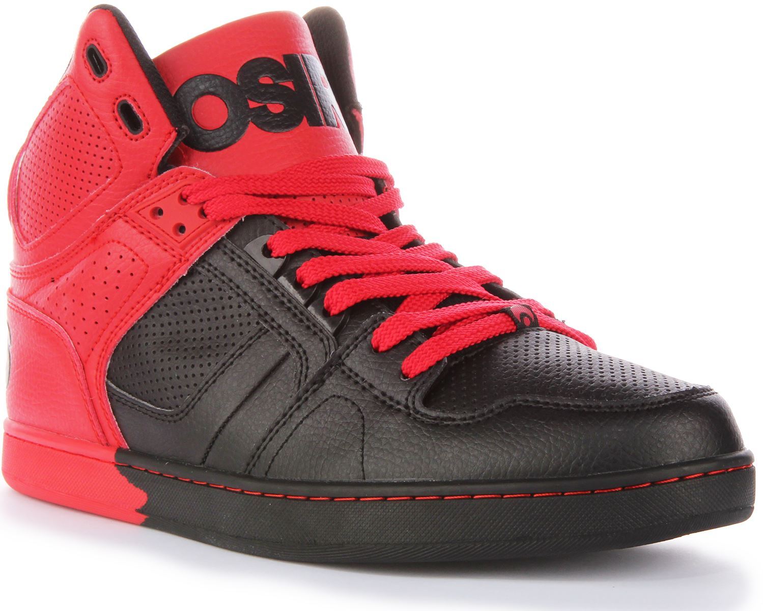 Osiris NYC 83 CLK Supported Heel Mid Top Skate Trainer Black Red Mens ...