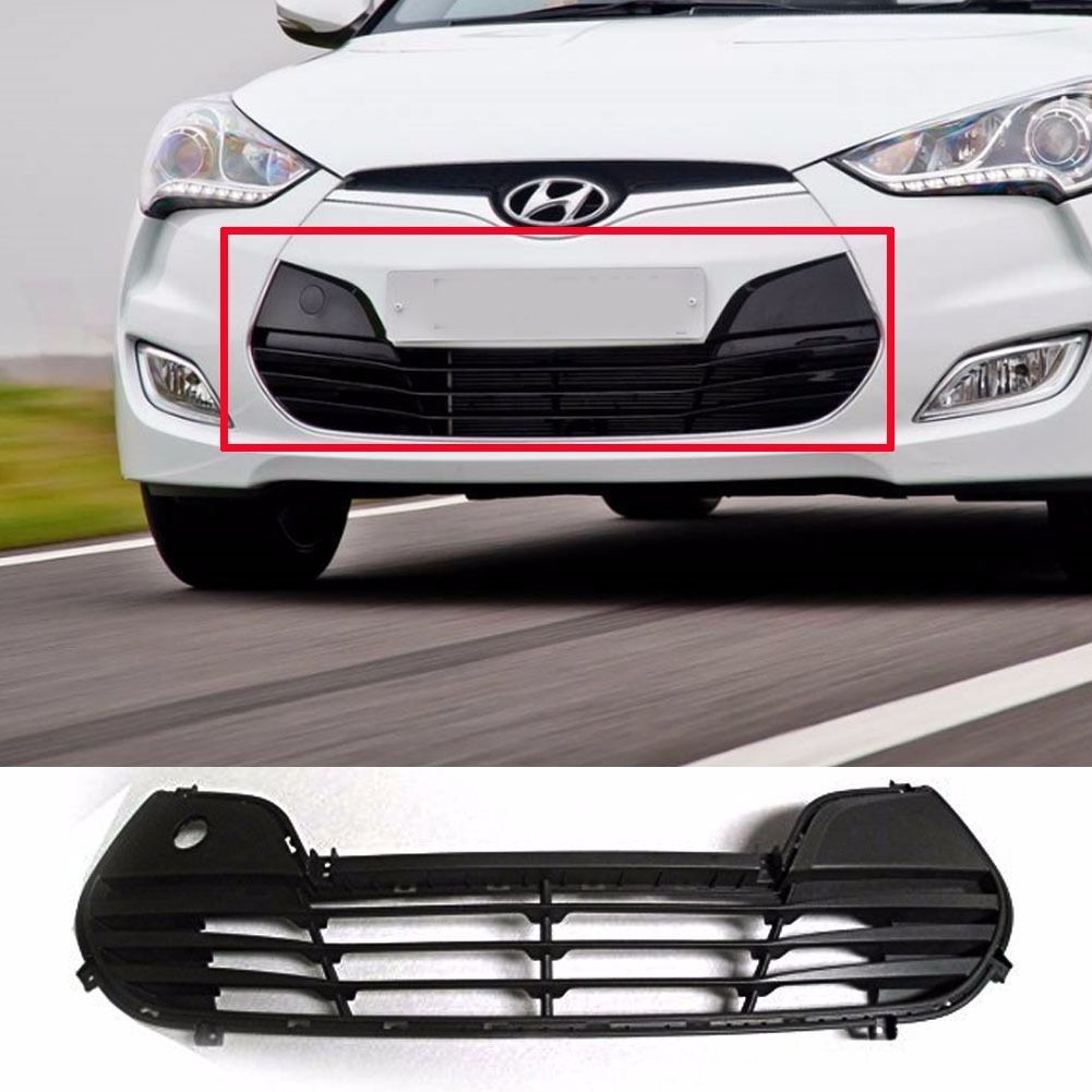Front Bumper lower Grille Matte Black For Parts 2011-2017 Veloster ...