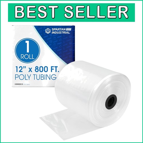 12" x 800' Clear Plastic Tubing Roll - 2.1 Mil Poly for Versatile ...