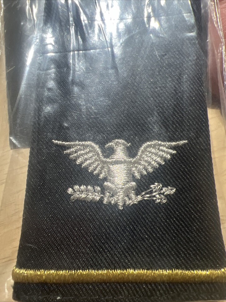 VIET NAM US ARMY COLONEL SHOULDER BOARDS SILVER & GOLD THREADS EAGLE ...