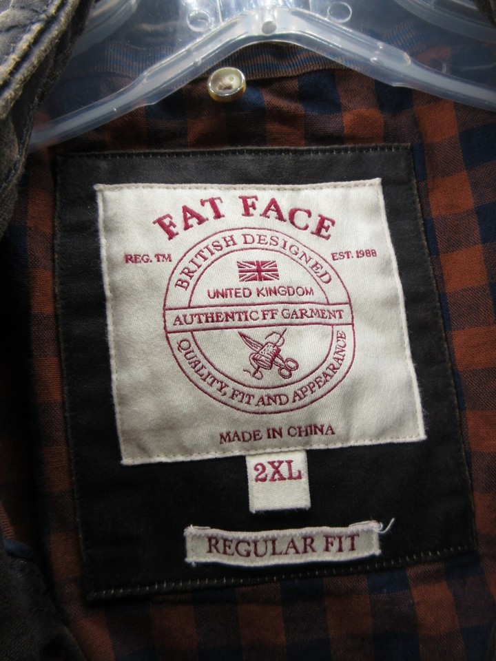 Fat Face Jacket Men XXL Green Waxed Field Utility Cotton Work Chore ...