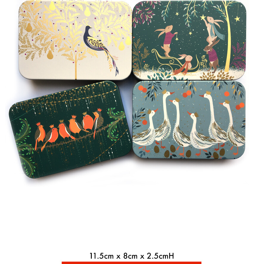 SARA MILLER METAL TIN BOX Accessory Birthday Gift Pill Slider Storage ...