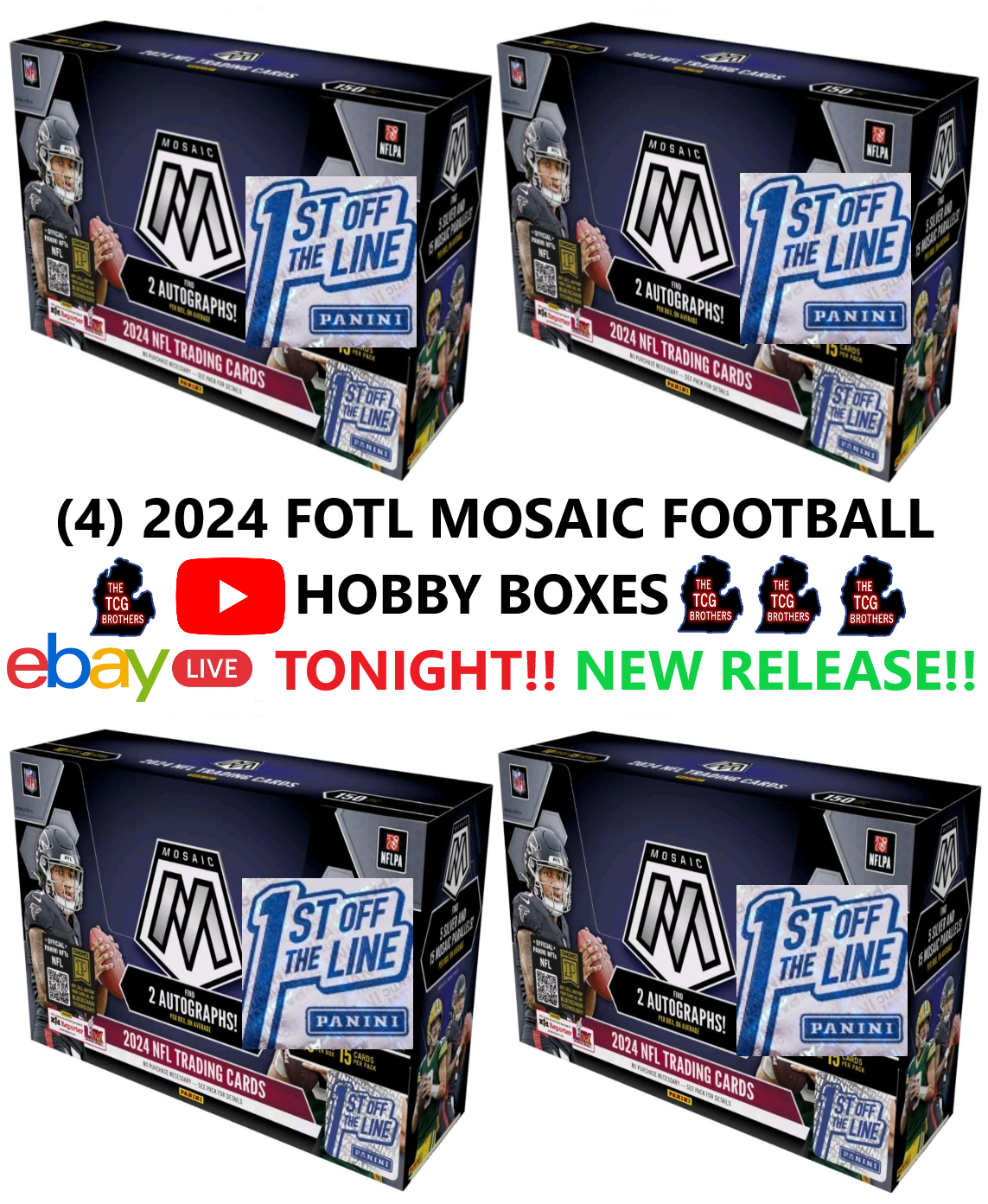 Green Bay Packers Break 691 2024 MOSAIC FOTL HOBBY BOX x4 FOOTBALL ...