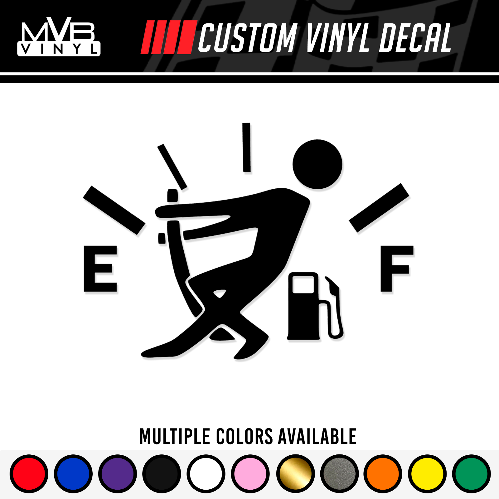 Low Gas Guy Funny Vinyl Decal Car Truck Sticker | Stickman Fuel Door ...