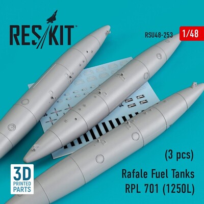 1/48 ResKit RSU48-0253 Rafale Fuel Tanks RPL 701 (1250L) (3 pcs) (3D ...