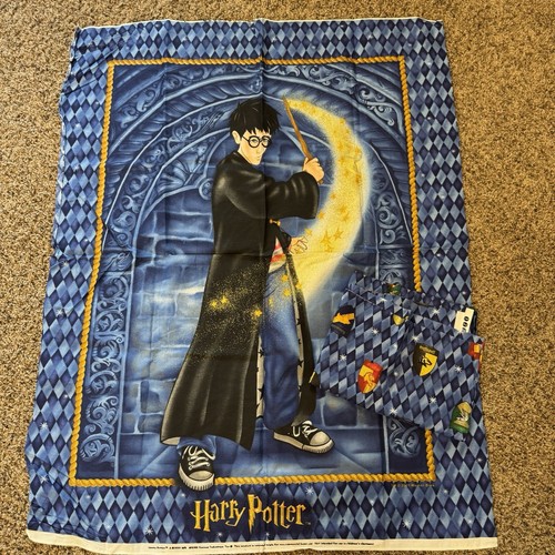 Harry Potter Panel + Coordinating Cotton Quilting Fabric Gold Accents ...