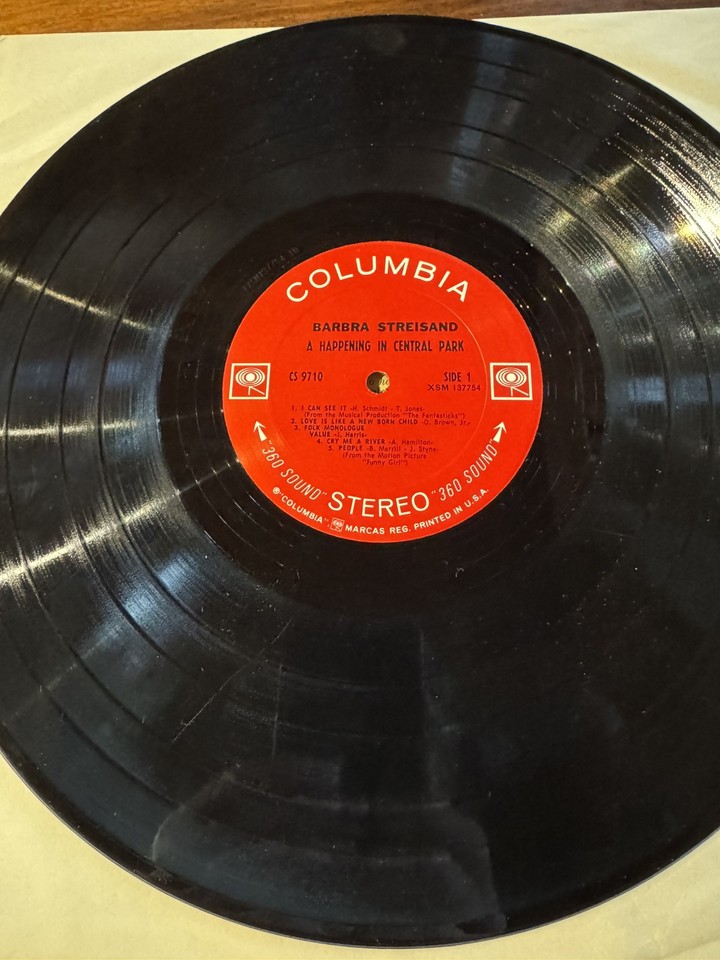 Barbra Streisand - A Happening In Central Park 1968 (LP, Album) CS 9710 ...