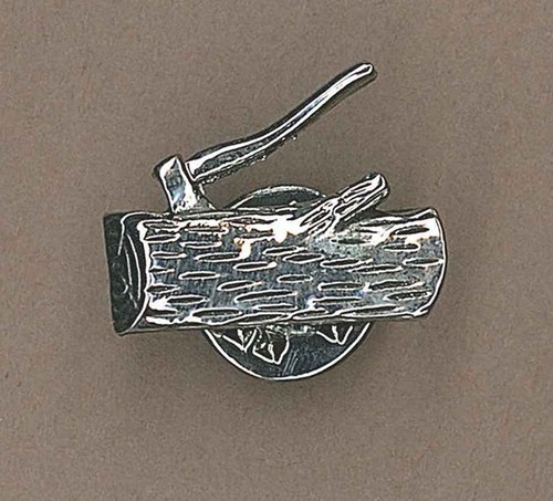 SCOUTS LEADER WOODBADGE TRAINING INSIGNIA AXE & LOG TIE METAL PIN PATCH ...