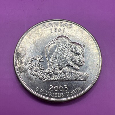 rare quarter us coins Kansas 1861 2005 Coin With Defect on Buffalos Leg ...