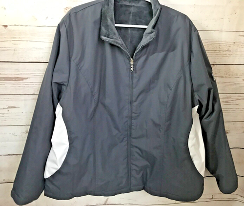 NWOT ZEROXPOSUR REVERSIBLE Full Zip COAT JACKET Women 3X Gray & White ...