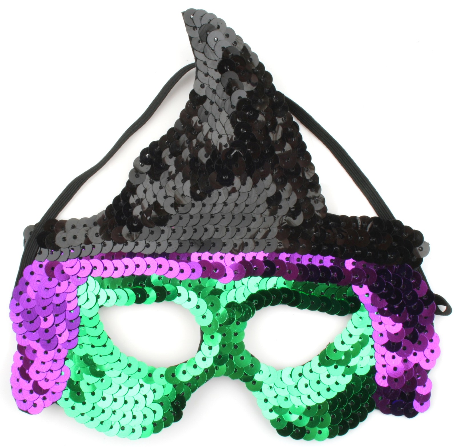 Zest 5 Sequinned Witch Masks Halloween Party Black Green & Purple | eBay.de