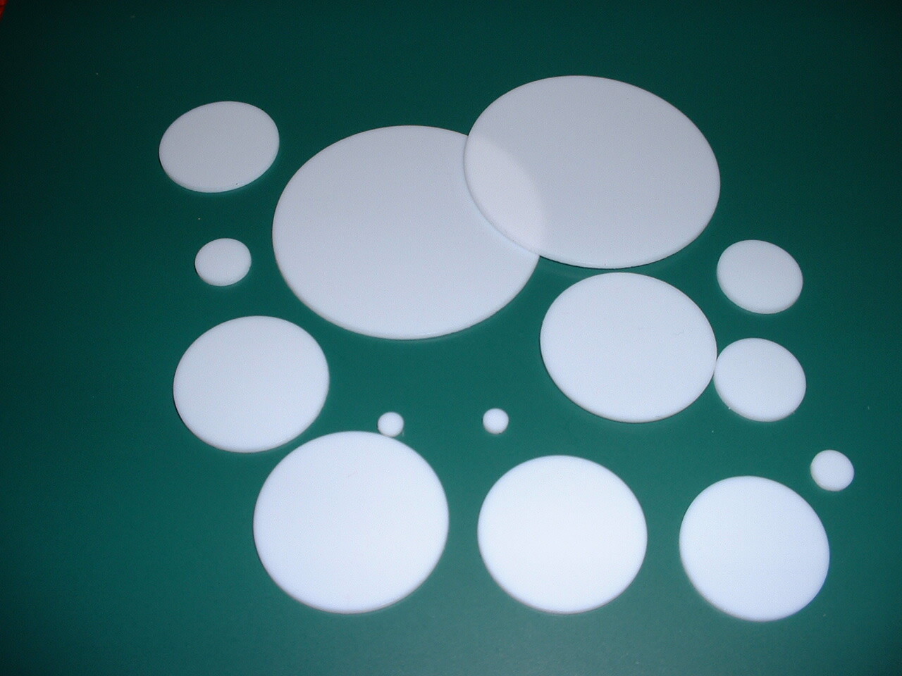 1MM THICK WHITE PTFE TEFLON ROUND FLAT PLASTIC DISCS HIGH TEMP LOW ...