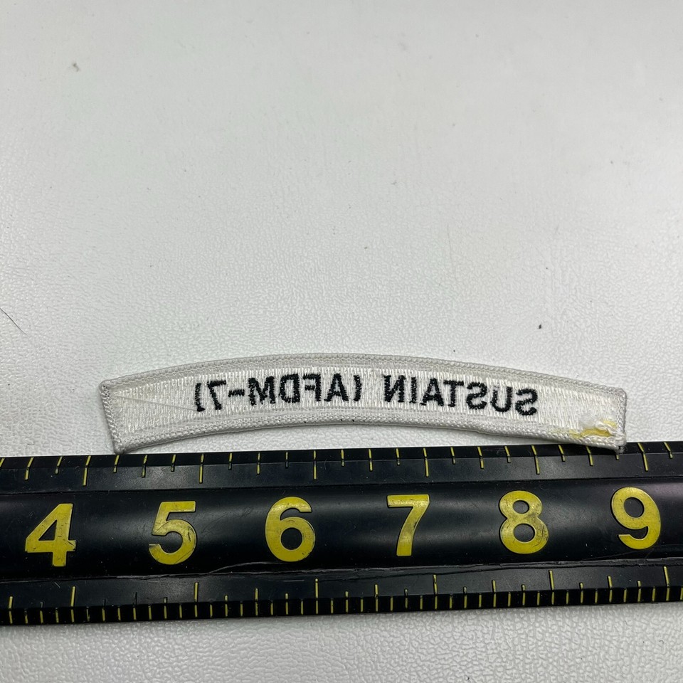 U.S. Navy SUSTAIN (AFDM-7) WHITE Tab Patch (Rocker) (floating dry dock ...