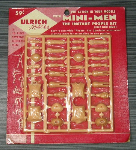 1960's SLOT CAR NOS Ulrich Instant Mini-Men Race Driver Kit VINTAGE 1/ ...