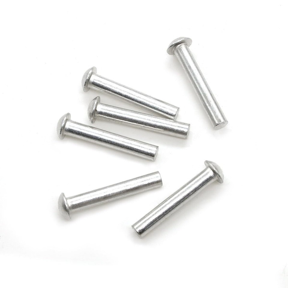 50 Pcs Aluminum Head Rivets Half Round Rivets Solid Aluminum Rivets ...