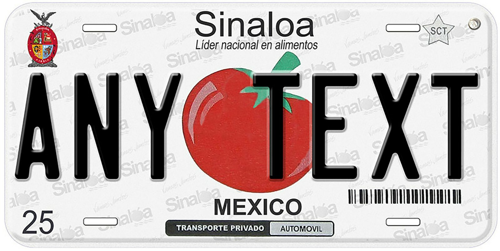 Sinaloa Personalized Car Auto Mexico License Plates Any Text | eBay