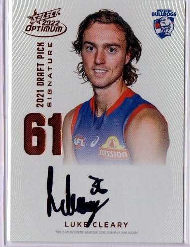 2022 AFL SELECT OPTIMUM COPPER DPS LUKE CLEARY WESTERN BULLDOGS 057/170 ...