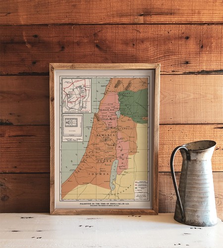 1916 Map Palestine in the Time of Christ Christianity Israel Wall Art ...