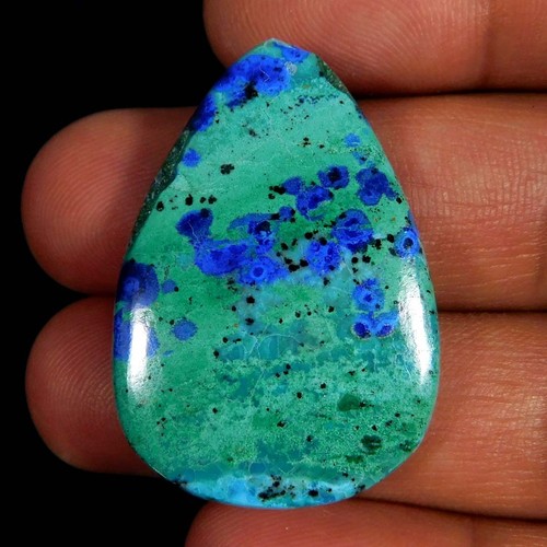 Natural Incredible BlueBird Azurite Pear Cabochon 35.10Cts. Loose ...