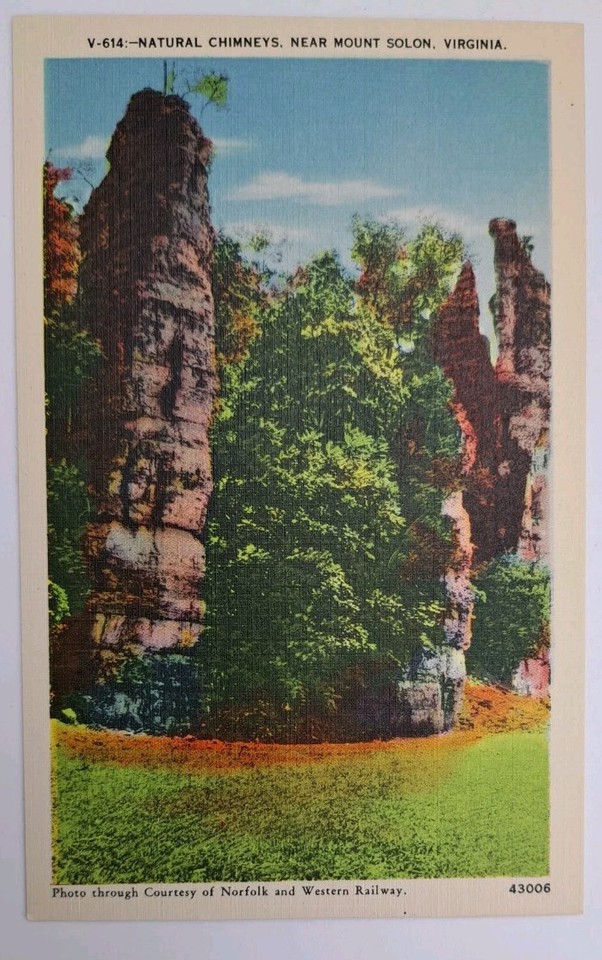 Vintage Postcard Natural Chimneys near Mount Solon VA Virginia | eBay