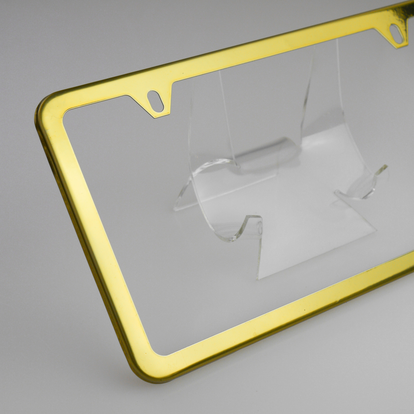 Slim Stainless Steel Chrome Red License Plate 2 Hole Frame Light Weight ...