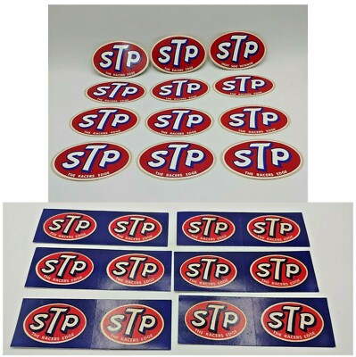 24 Original STP The Racers Edge Stickers Nascar NHRA 12 each 2.25" & 4. ...
