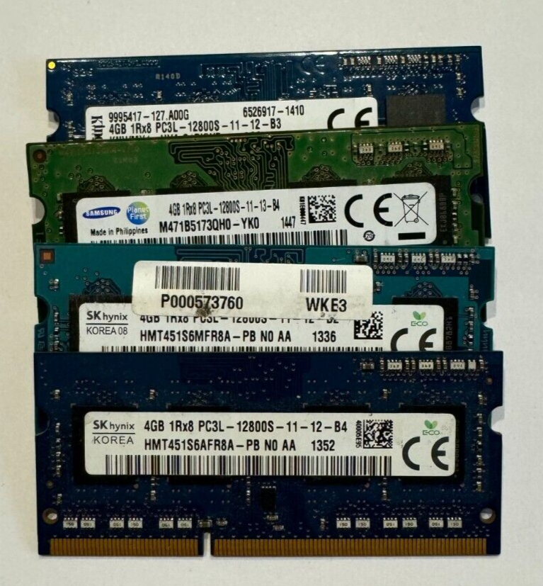 4 GB RAM Laptop DDR3 PC3L 12800 1600 MHz 1,35V Speicher Riegel SO-DIMM ...