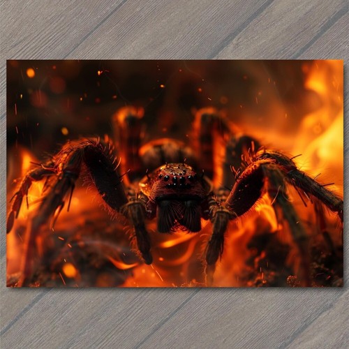 8.5x11" Spider from Hell Fire Evil Unusual Demon Devil Burn It Down ...