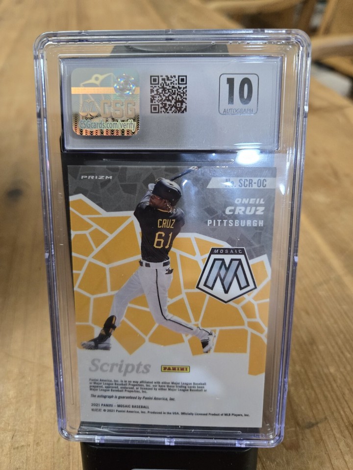O’neil Cruz RC Auto 2021 Mosaic Scripts - Silver Prizm #SCR-OC PSA 10 ...