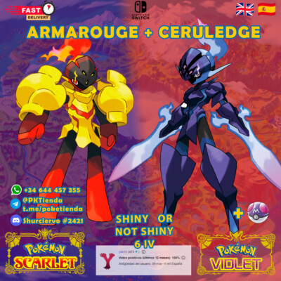 ARMAROUGE & CERULEDGE SHINY 🍊 Pokemon Scarlet Escarlata Violet Purpura🍇 ...