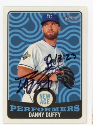 SIGNED BASEBALL CARD AUTO TOPPS 2017 HERITAGE DANNY DUFFY KANSAS CITY ...