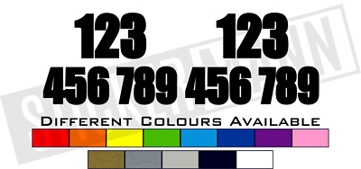 6 x ROAD RACING MOTOCROSS MX ACU RACE NUMBERS - DIFFERENT COLOURS ...