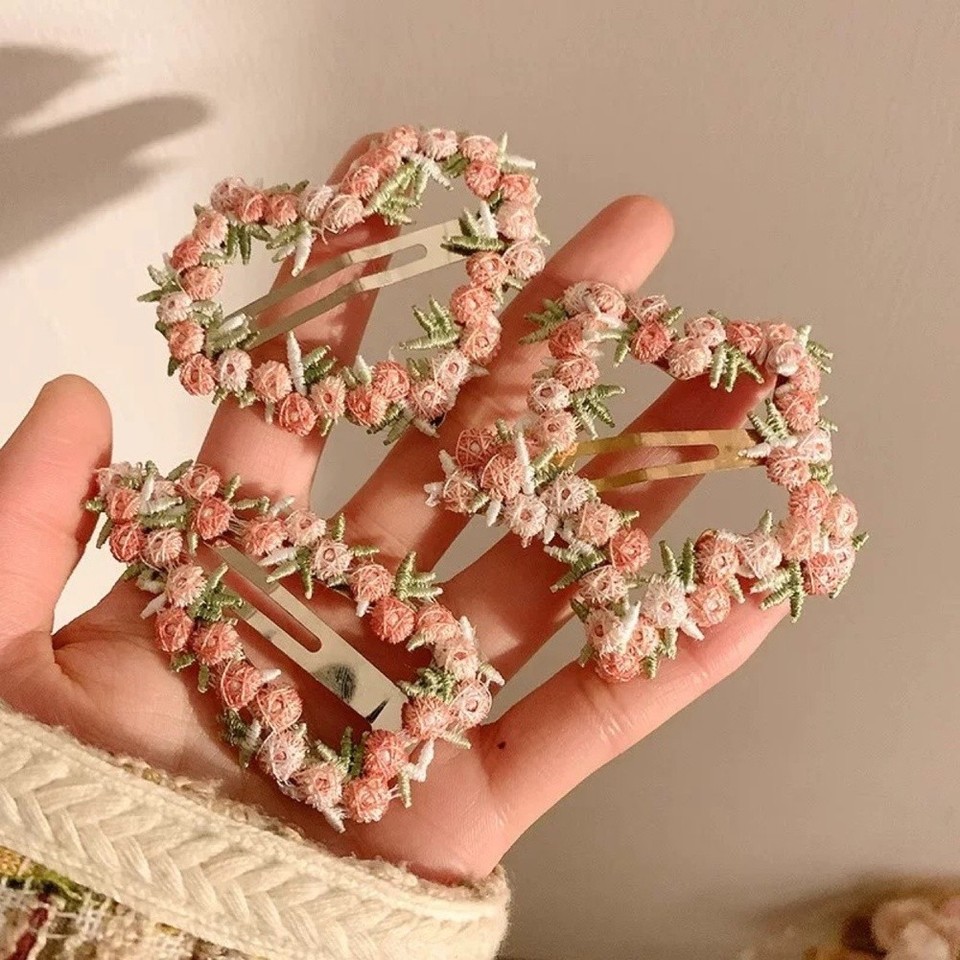 Spring Fresh Korean Style Pastel Pink Floral Hair Claw Clip for Women ...