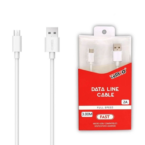Câble USB Vers Micro USB 2A 3M 5P Blanc 8435185115881 | eBay