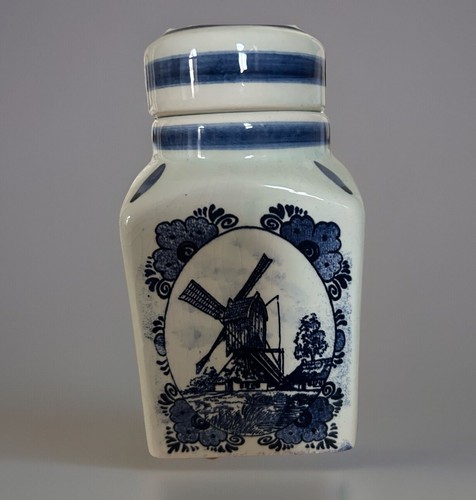 Classic! Vintage Blue White Delft Holland Hand Painted Windmill Cache ...