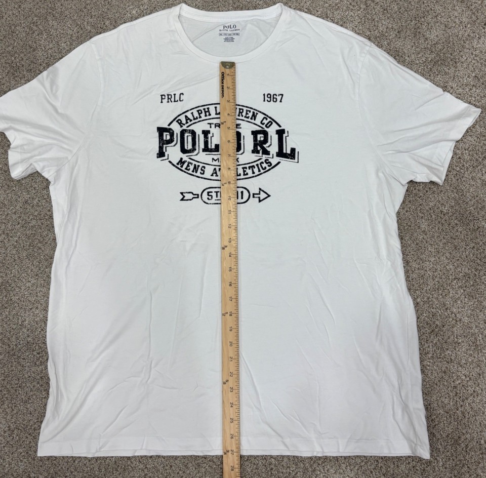 Polo Ralph Lauren White Graphic T Shirt Size XL Crew Neck Short Sleeve ...